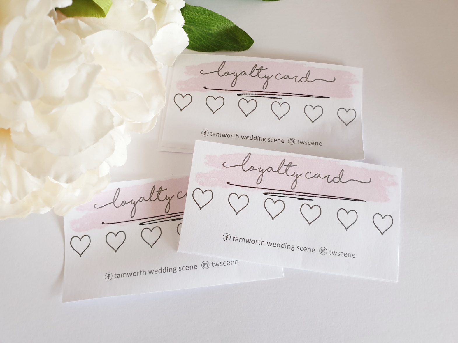Business loyalty cards 40 pack personalised thank you logo