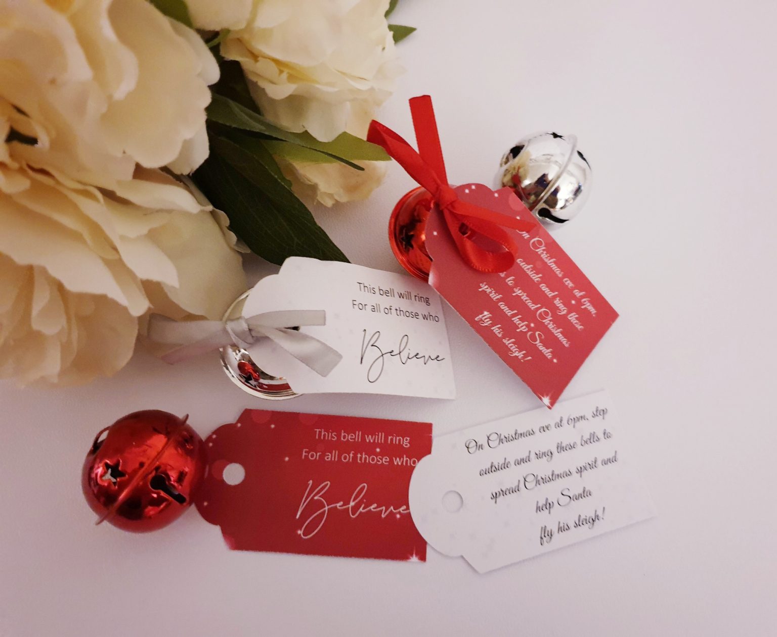 45pcs believe bell tags only Christmas eve