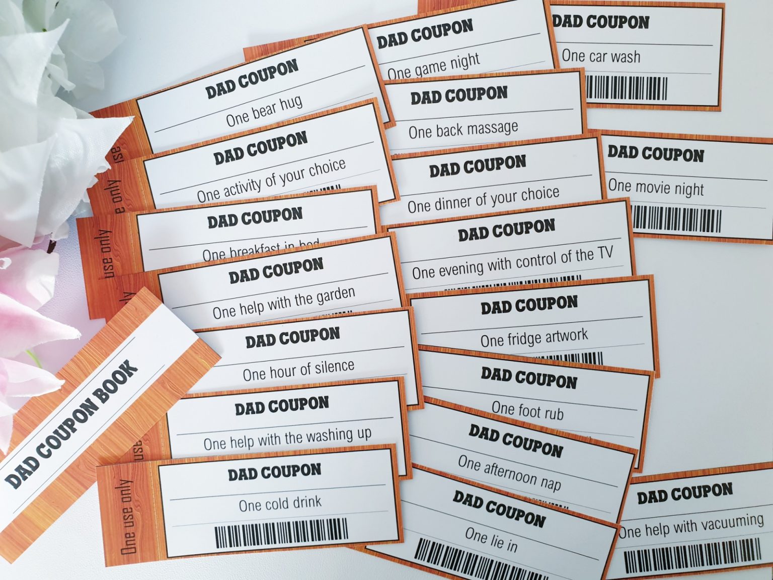 Dad coupon vouchers tokens card book birthday fathers day